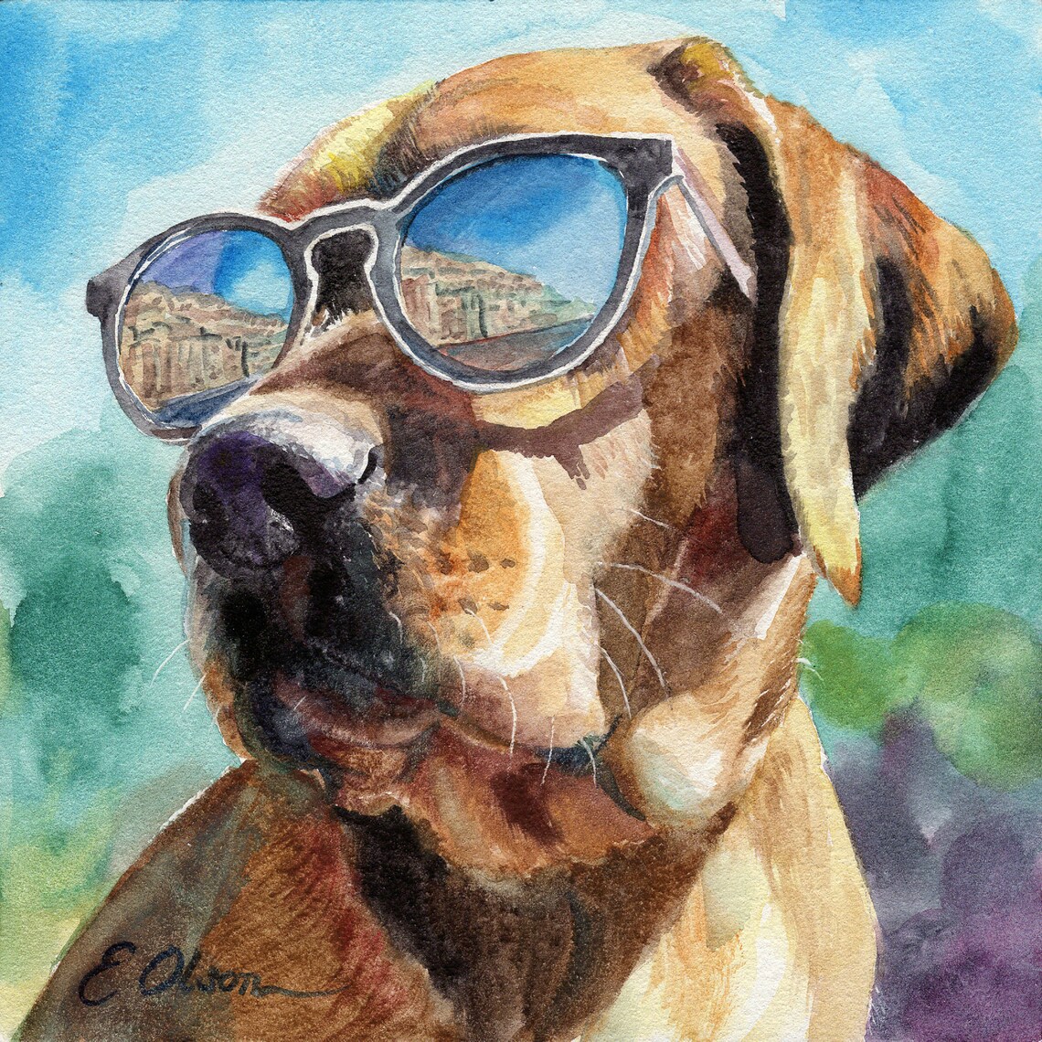 Watercolor Fox Red Lab Print Cute Dog Print Dogs in - Etsy