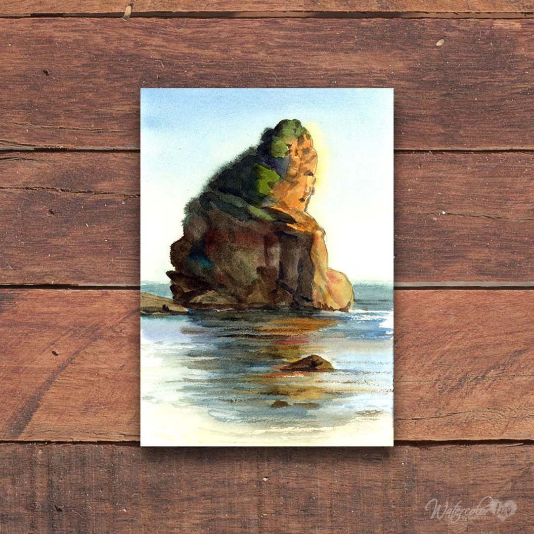 ORIGINAL Watercolor Harris Beach, Samuel H Boardman Scenic Corridor ...