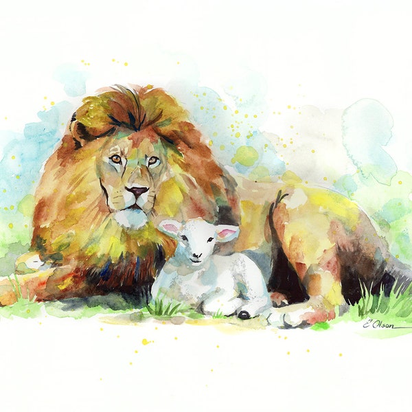 Lion and Lamb - Etsy