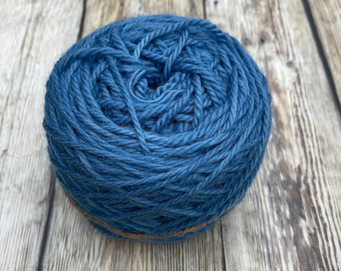 Woad - Naturally Dyed Pure Wool Yarn - Rich Blue - 100g Ball - Aran ...