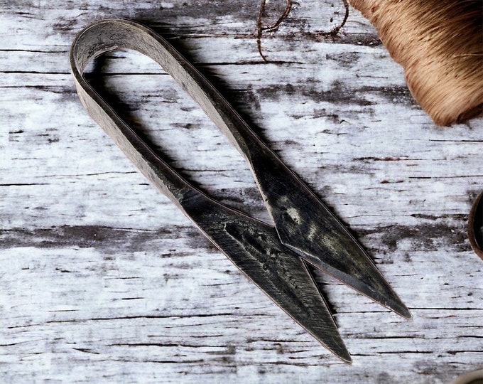 Viking Shears / Snips Hand-forged Spring Scissors Medieval Fabric ...