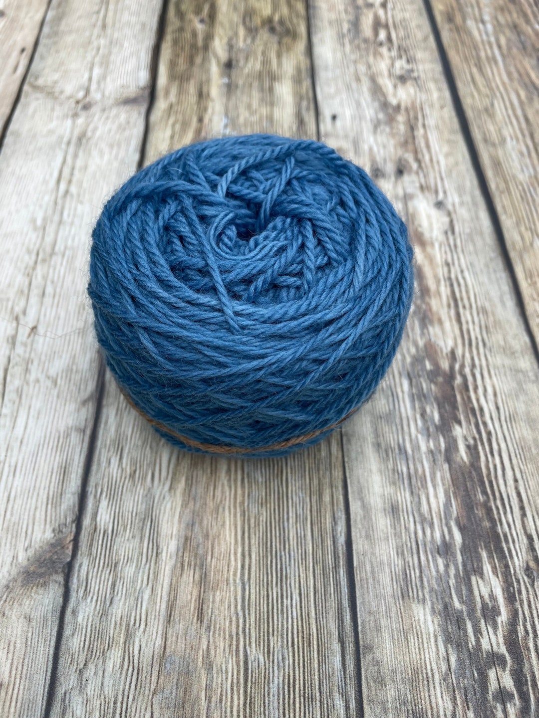 Woad - Naturally Dyed Pure Wool Yarn - Rich Blue - 100g Ball - Aran ...
