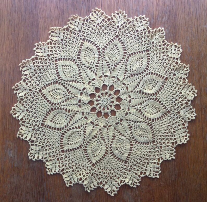 Yellow Crochet Doily, Lace Doily, Crochet Placemat 42cm - Etsy