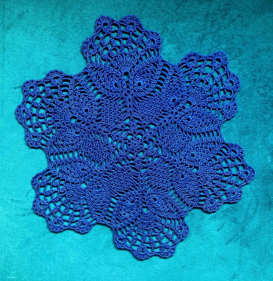 Navy Blue Crochet Doily, Lace Doily, Crochet Placemat 29.5cm - Etsy