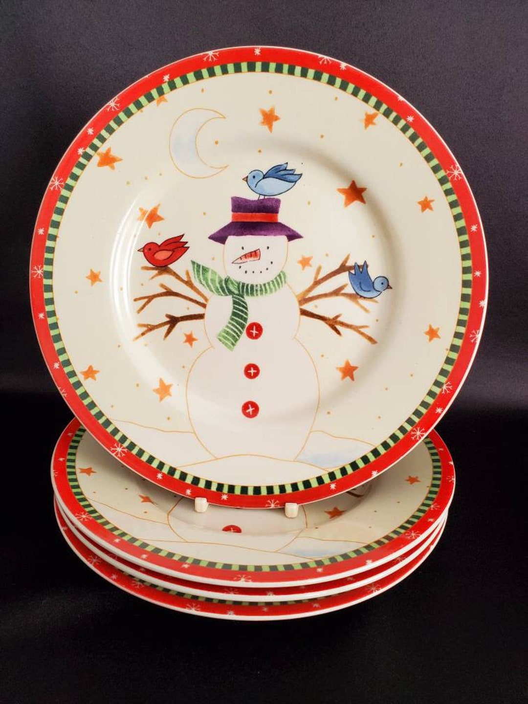 Merry Christmas/thomson Pottery/snowman/christmas/holiday/plates ...