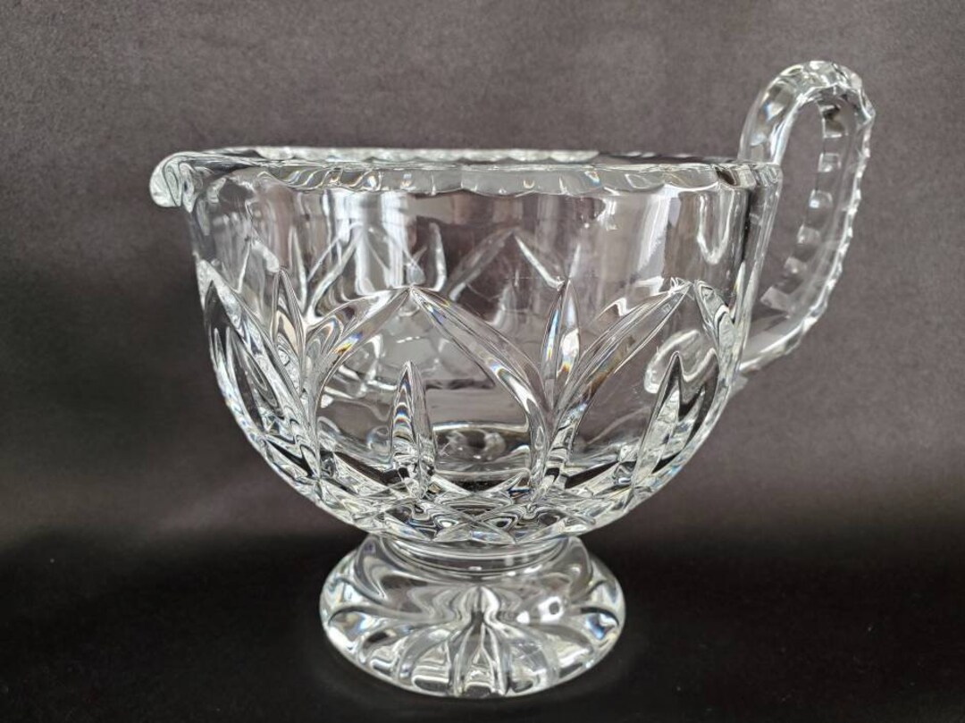 Atlantis Crystal Gravy Boat: Chartres Cut Footed Sauce Boat - Etsy