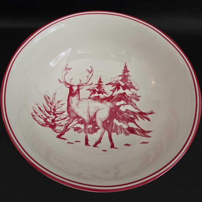 Red Toile Plates Set - Etsy