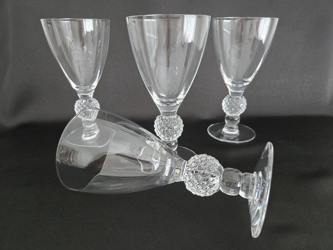 Vintage Morgantown Crystal Goblets: Golf Ball Stem, Set of 4 - Etsy