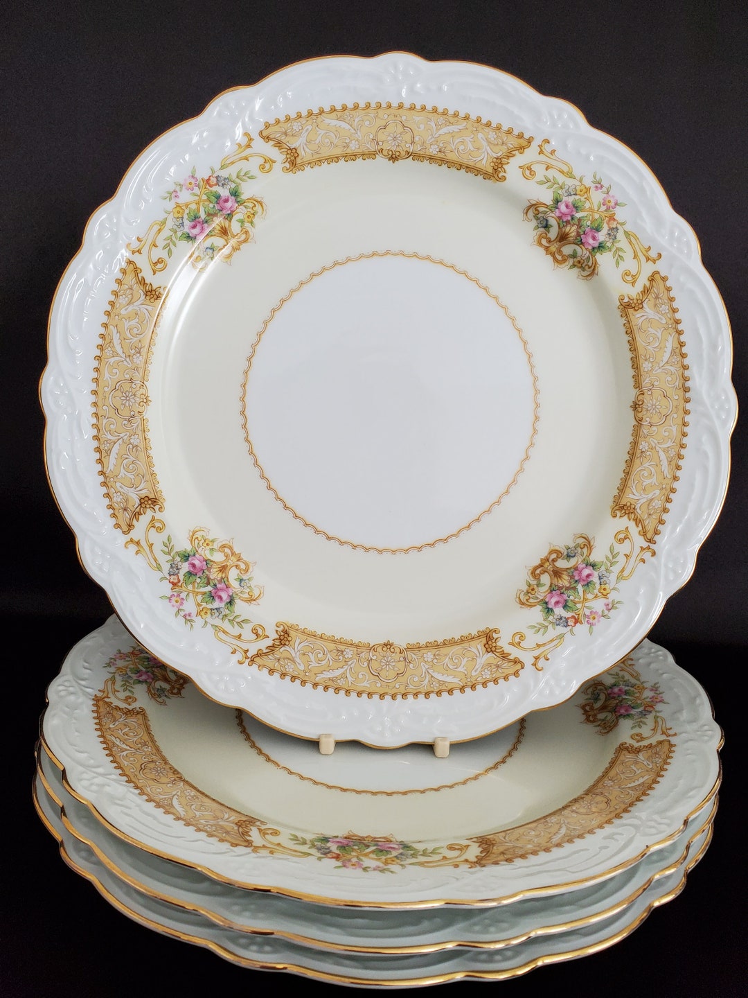 Set of 5/noritake/morimura/gold Trim/japan/1940's/plates/10 Dinner ...