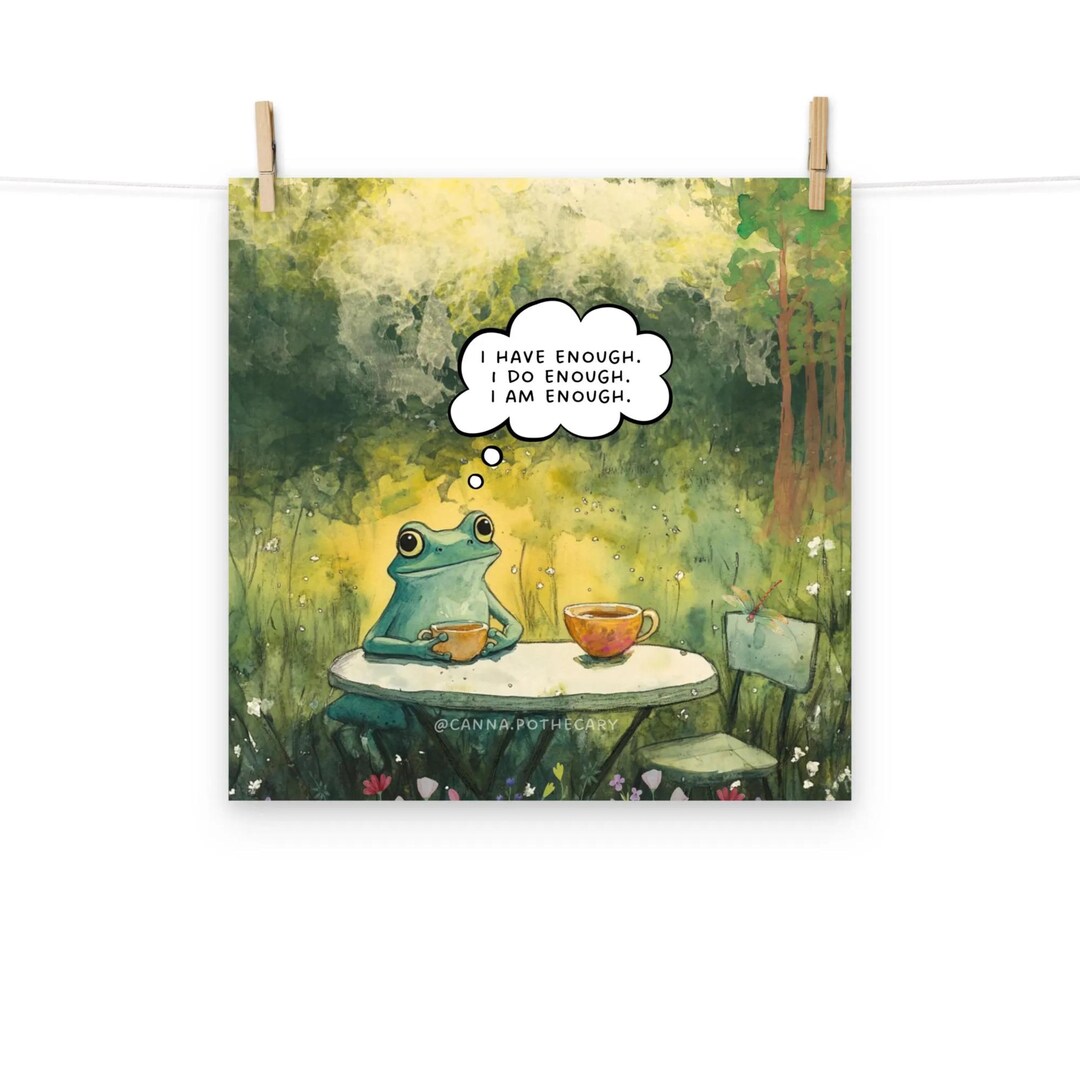 I Am Enough - Poster - Frog Art Affirmations - Frogcore Whimsical - Etsy