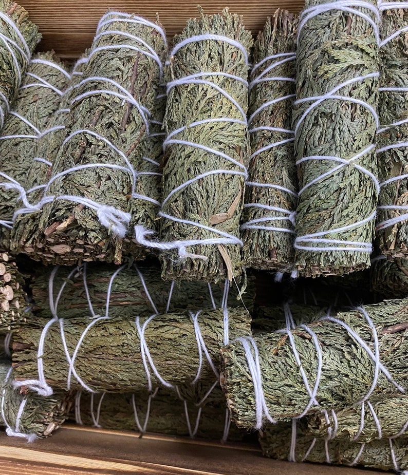 Cedar Smoke Cleansing Stick 4 Sacred Cedar Smoke Wand - Etsy