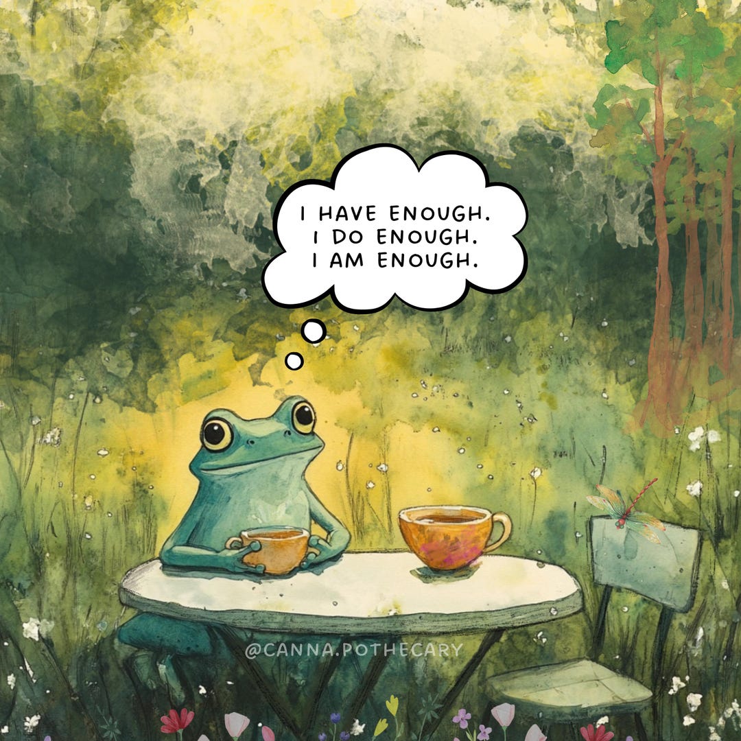 I Am Enough - Bubble-free Stickers - Frog Art Affirmations - Frogcore ...