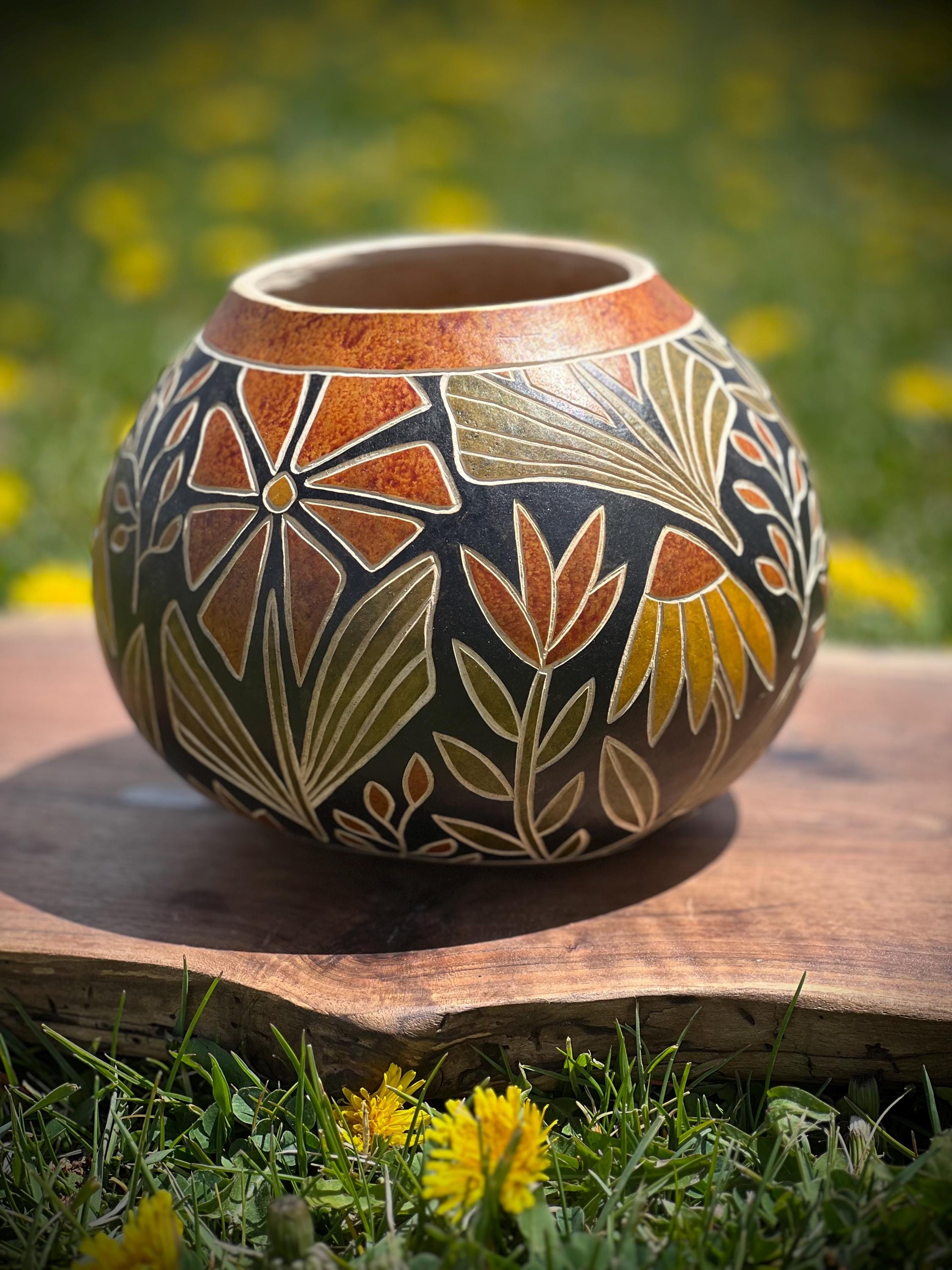 Floral Gourd Set of Two - Etsy