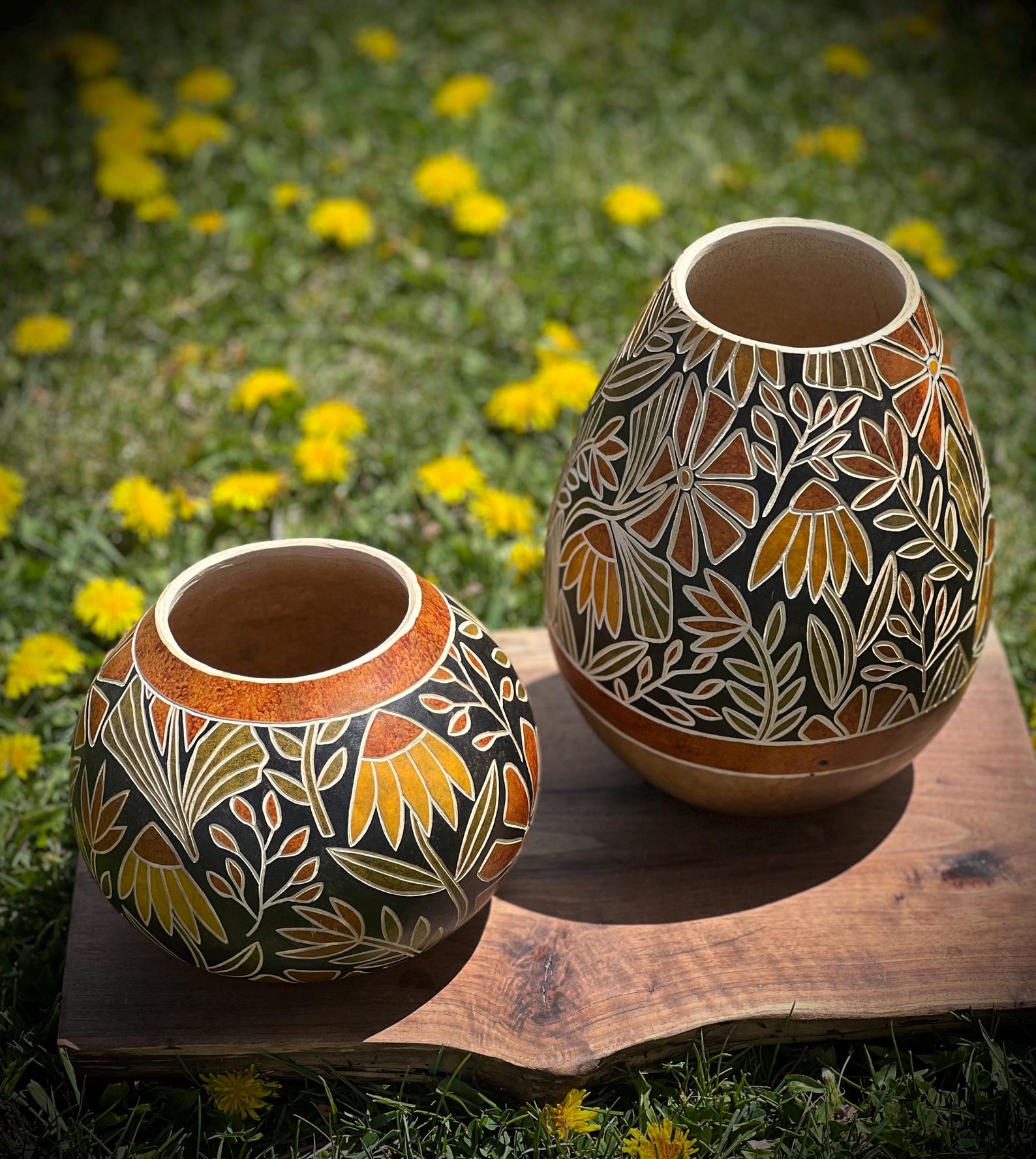 Floral Gourd Set of Two - Etsy