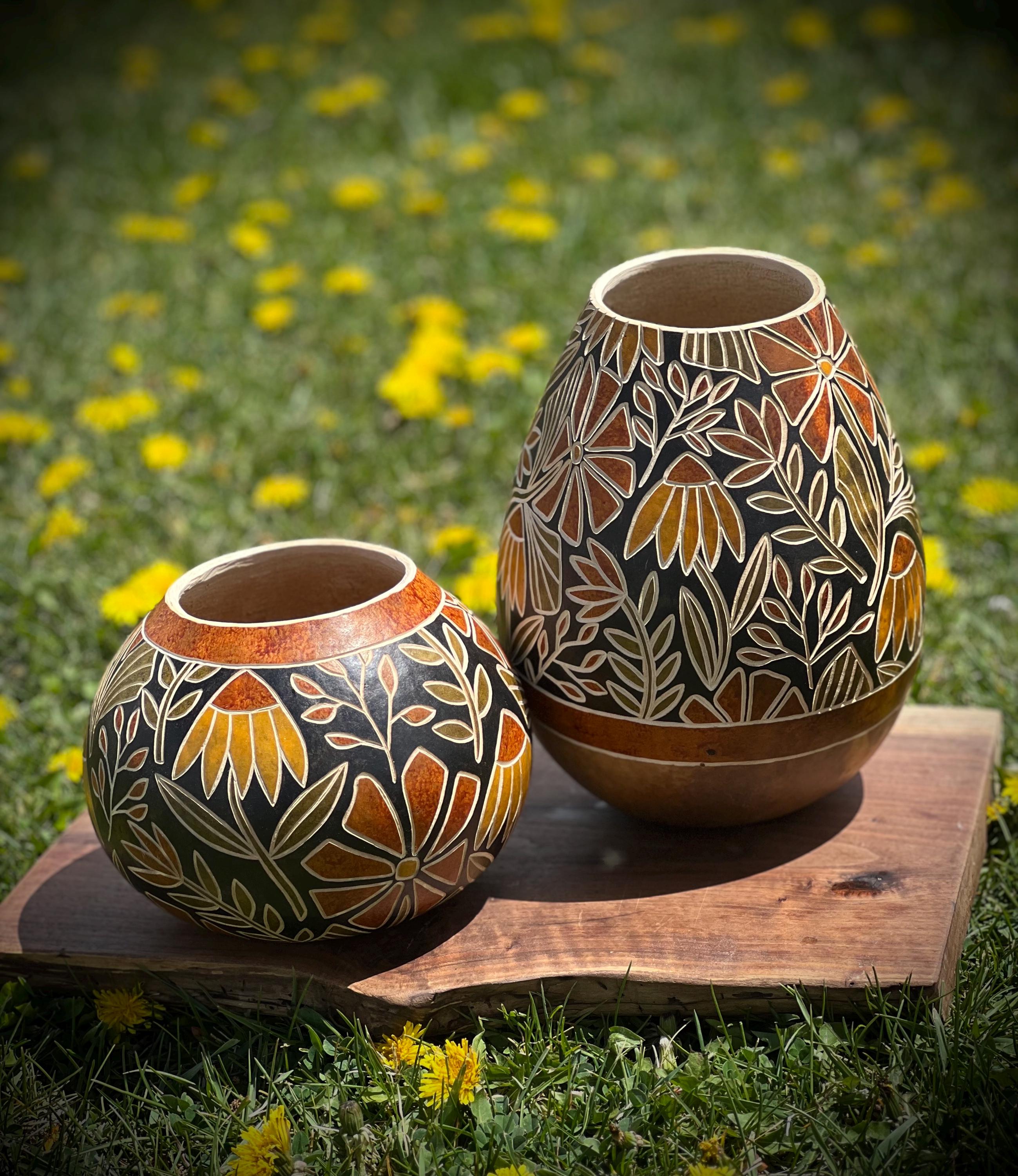 Floral Gourd Set of Two - Etsy
