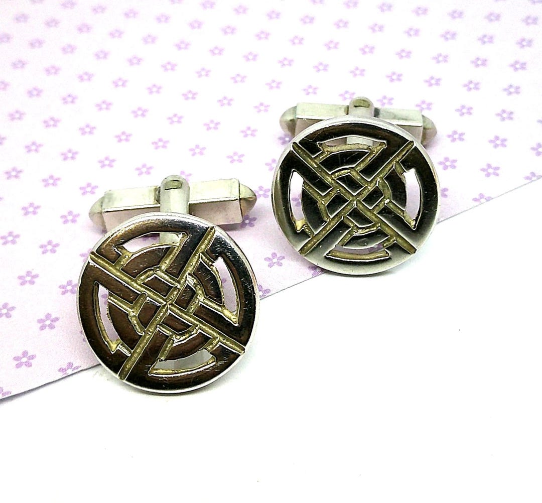 Silver CELTIC CUFF LINKS, Vintage - Etsy