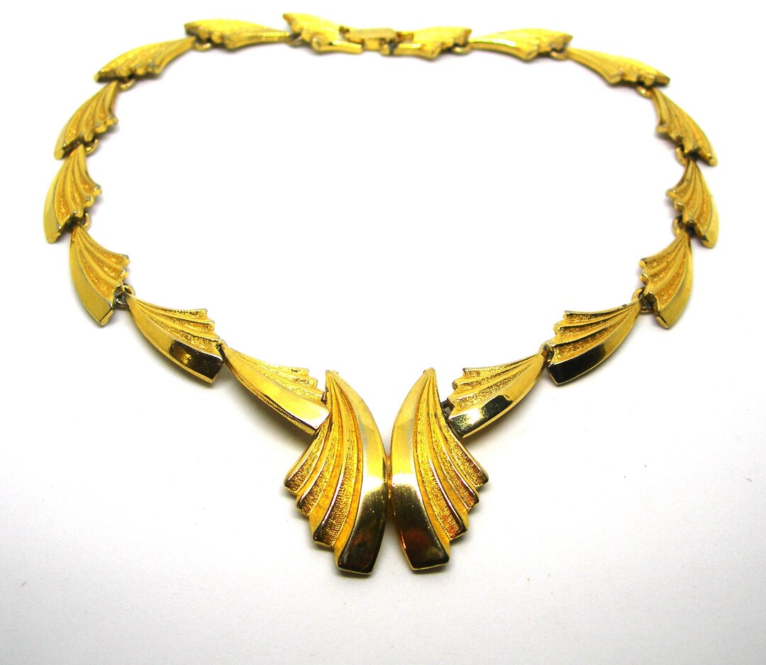 ART DECO GOLDEN Bib Collar 3041 elegante marca vintage - Etsy España