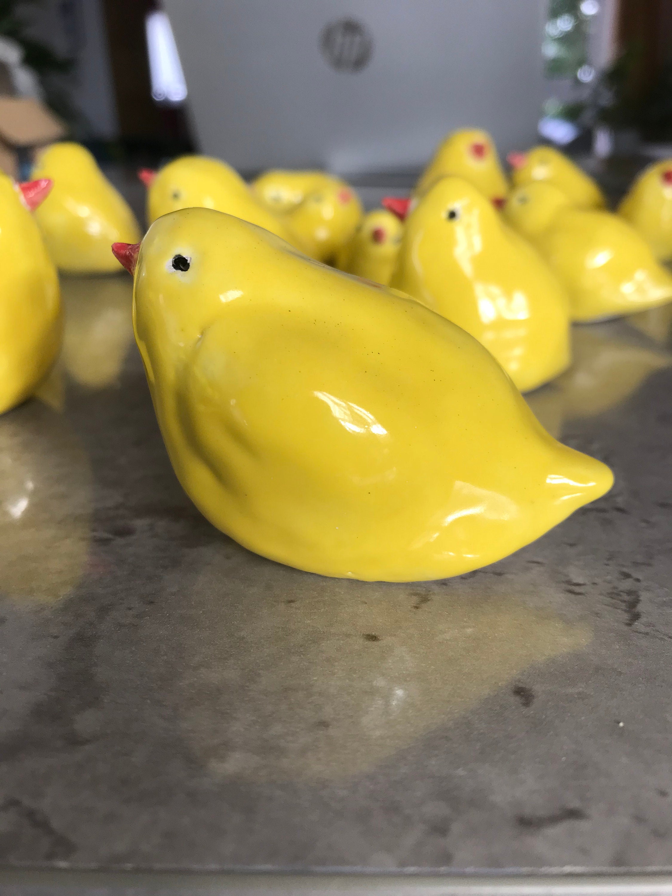 Handmade Earthenware Easter Chick - Colorful Glazed Decor - Etsy