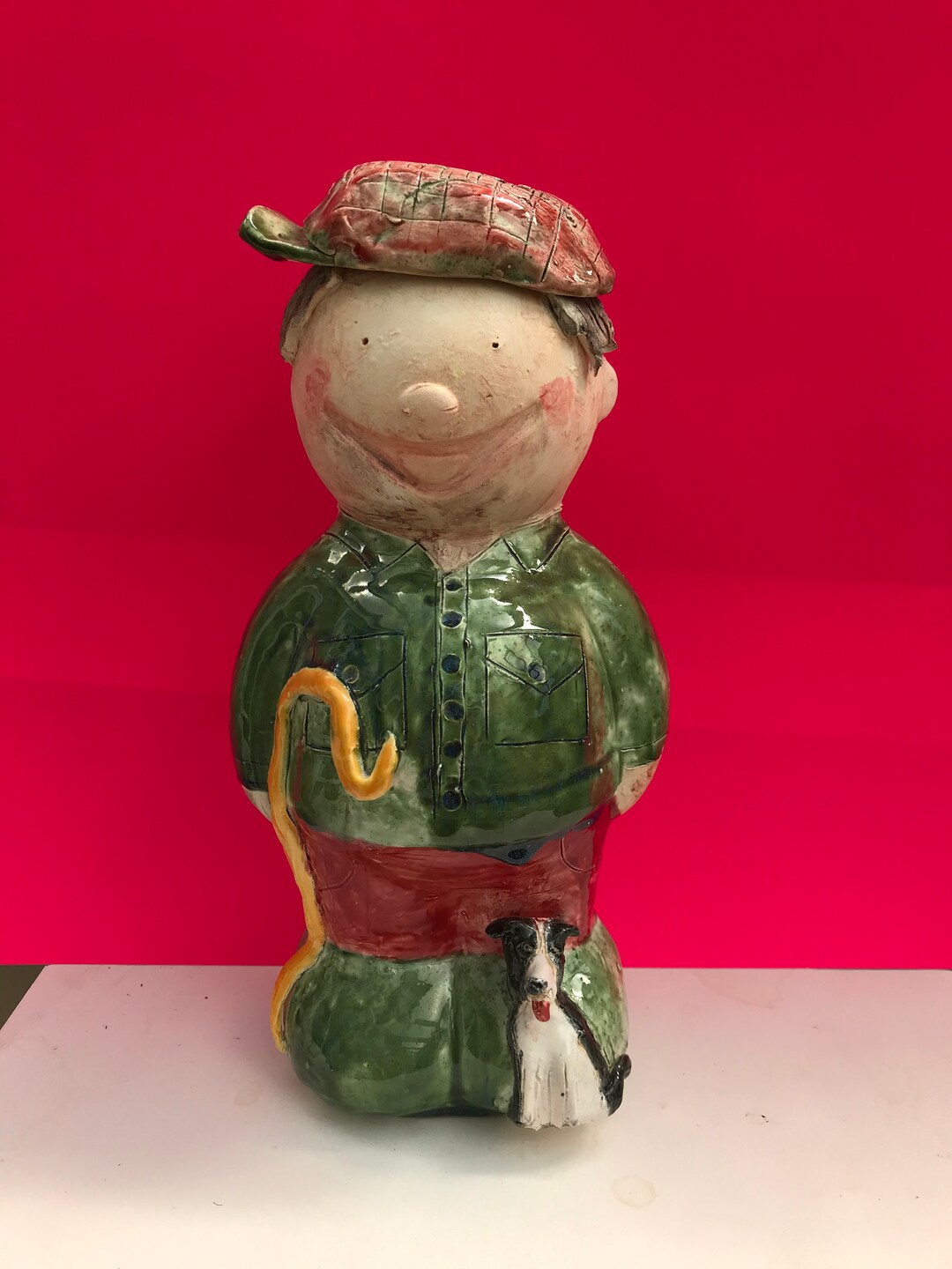 Ceramic Shepherd and His Sheep Dog - Etsy