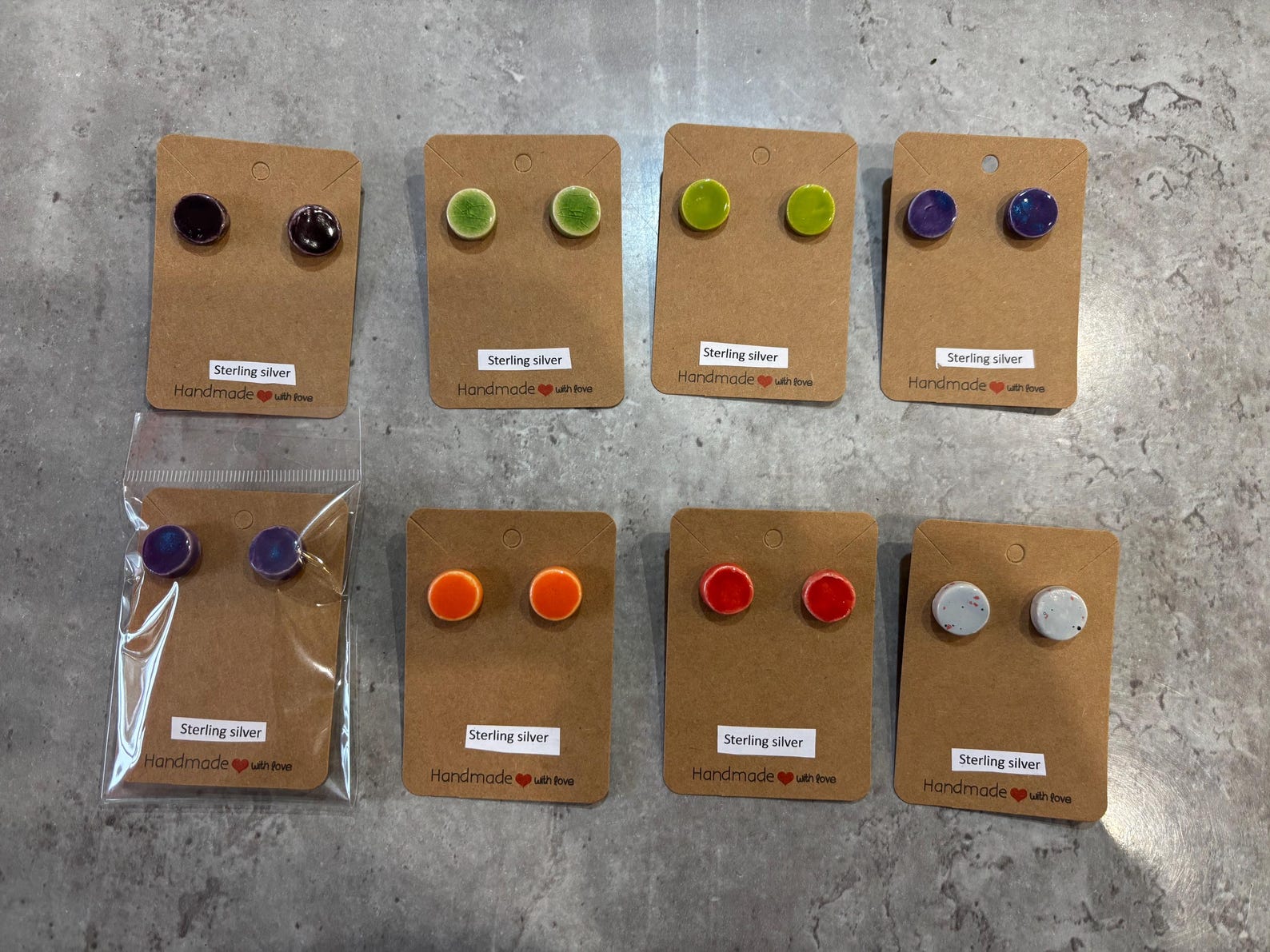 Ceramic Stud Earrings in Bright Colours - Etsy UK