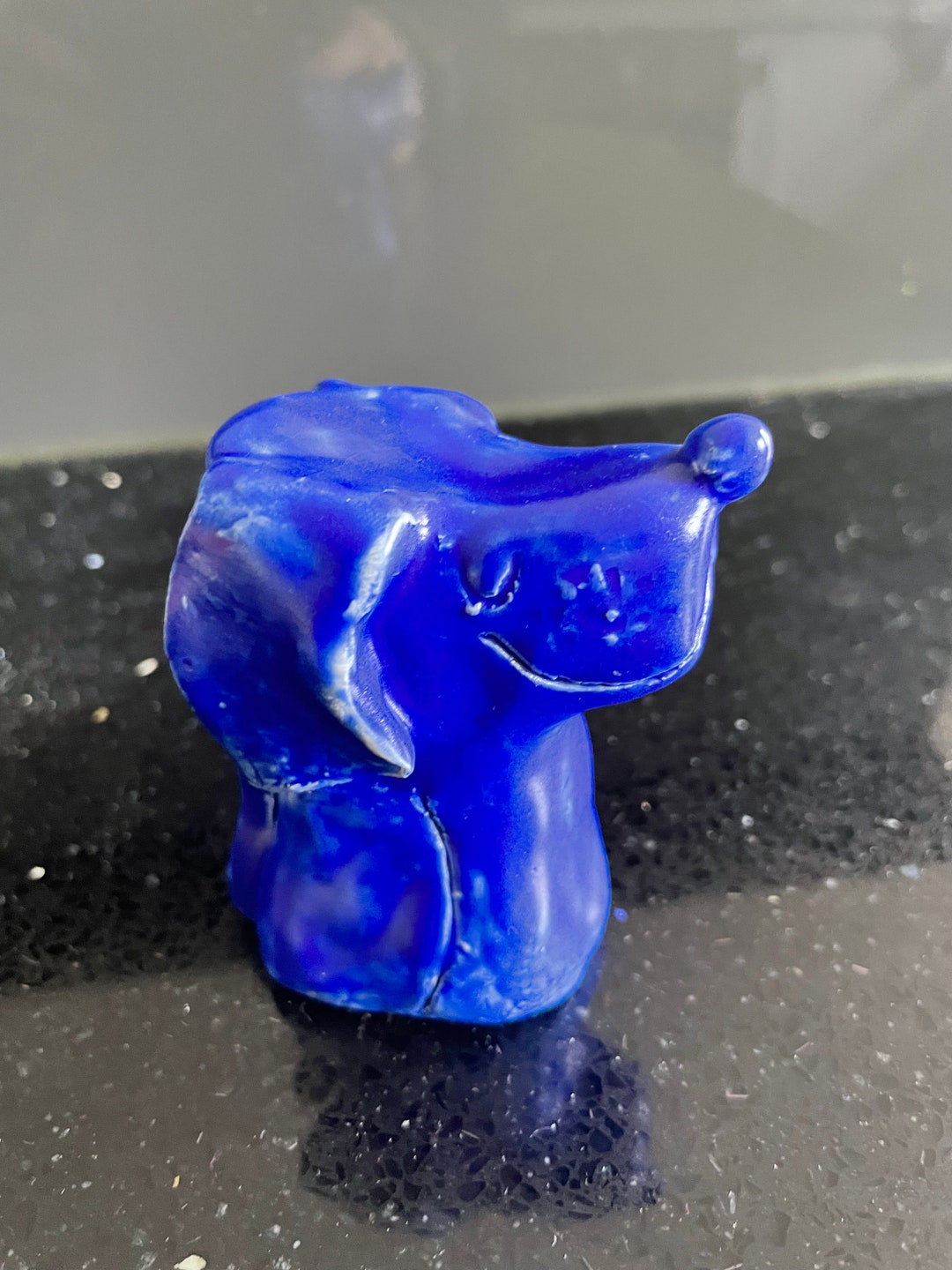 Blue Ceramic Dog - Etsy