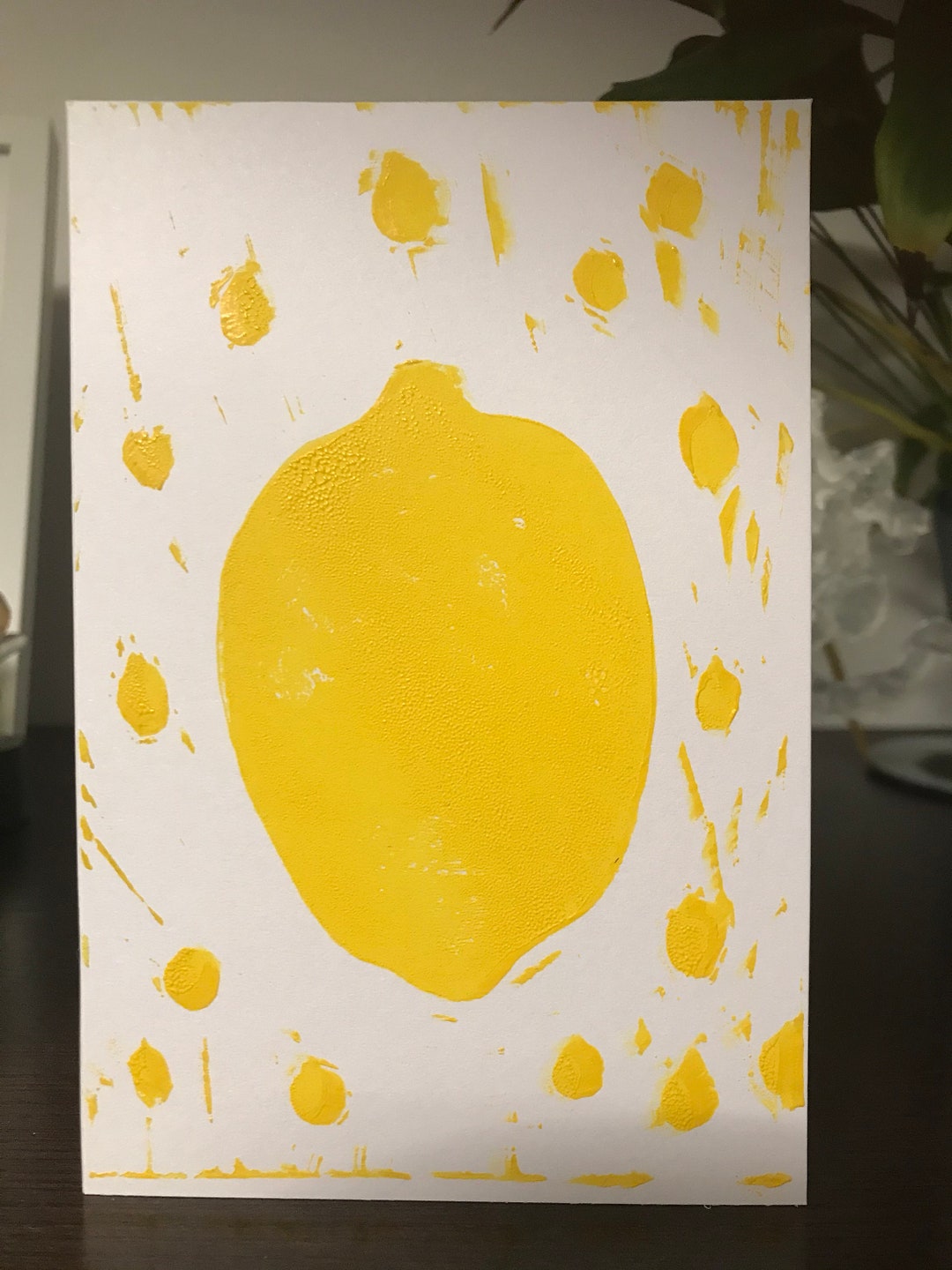Lemon Greetings Card Hand Printed - Etsy