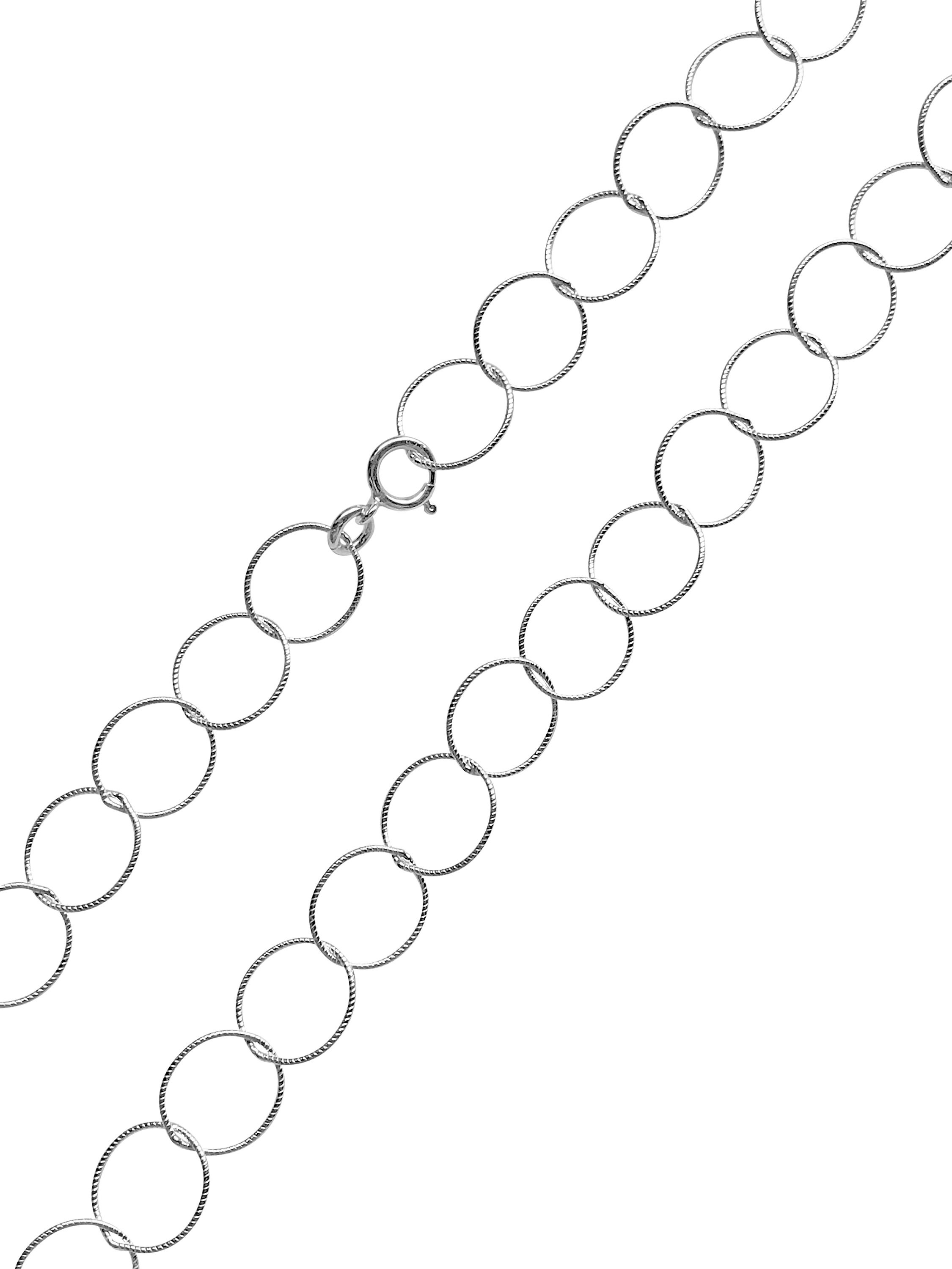 Textured Hoop Chain~ 14K Gold Filled~ Sterling Silver~ Chain With Clasp ...