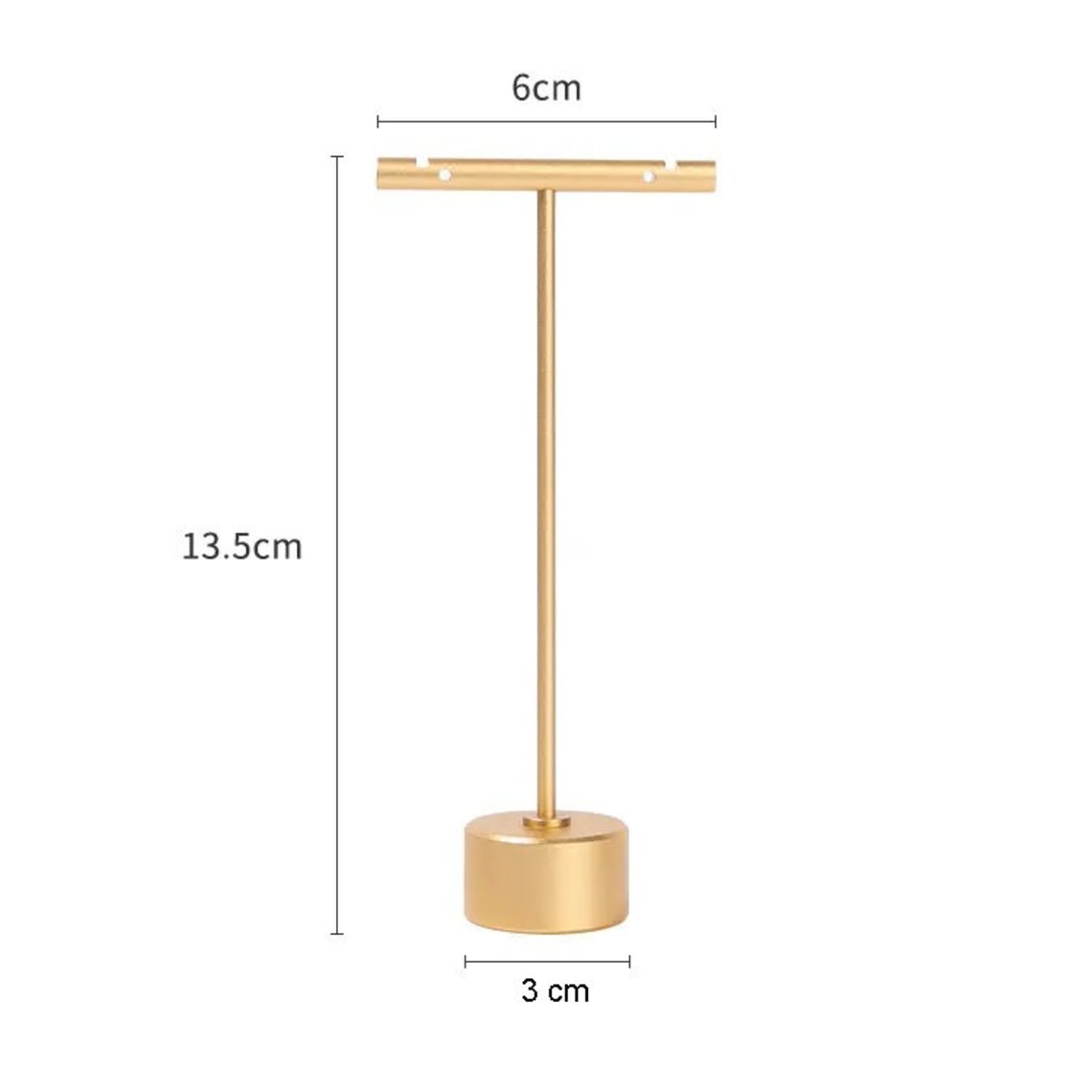 Metal Earring Display Stand, Gold T-bar Earring Holder Jewelry Display ...
