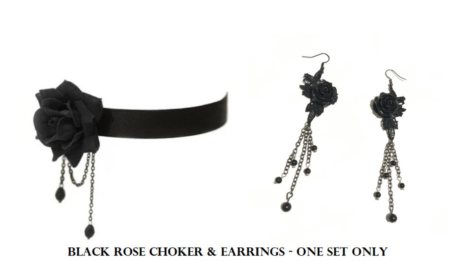 Black Rose Ribbon Choker Necklace | Etsy