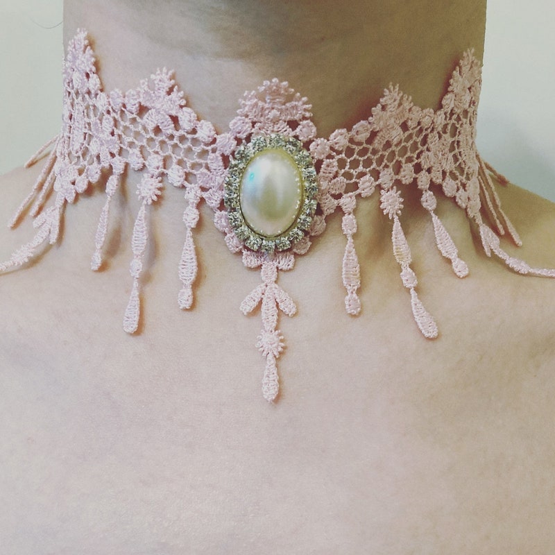 Pink Pearl Choker - Etsy