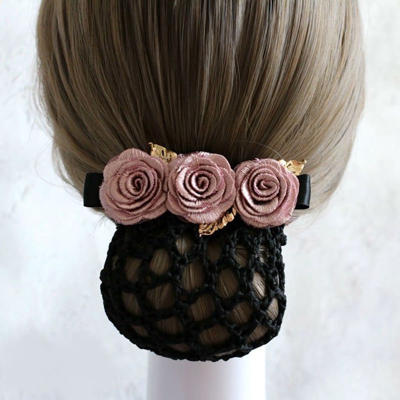 Elegant Lace Rose Flower Big Ribbon Bow Hair Barrette Clip - Etsy