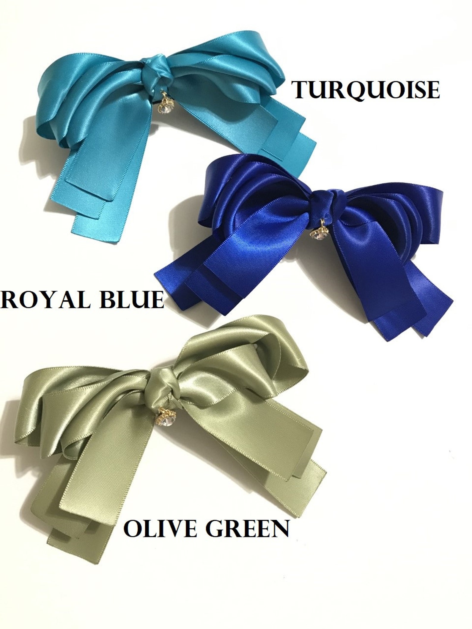 Elegant Satin Big Layered Ribbon Bow Hair Barrette Clip With | Etsy