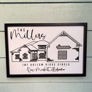 Custom House Outline Sign | 3D Laser Cut House Art | Housewarming Gift ...