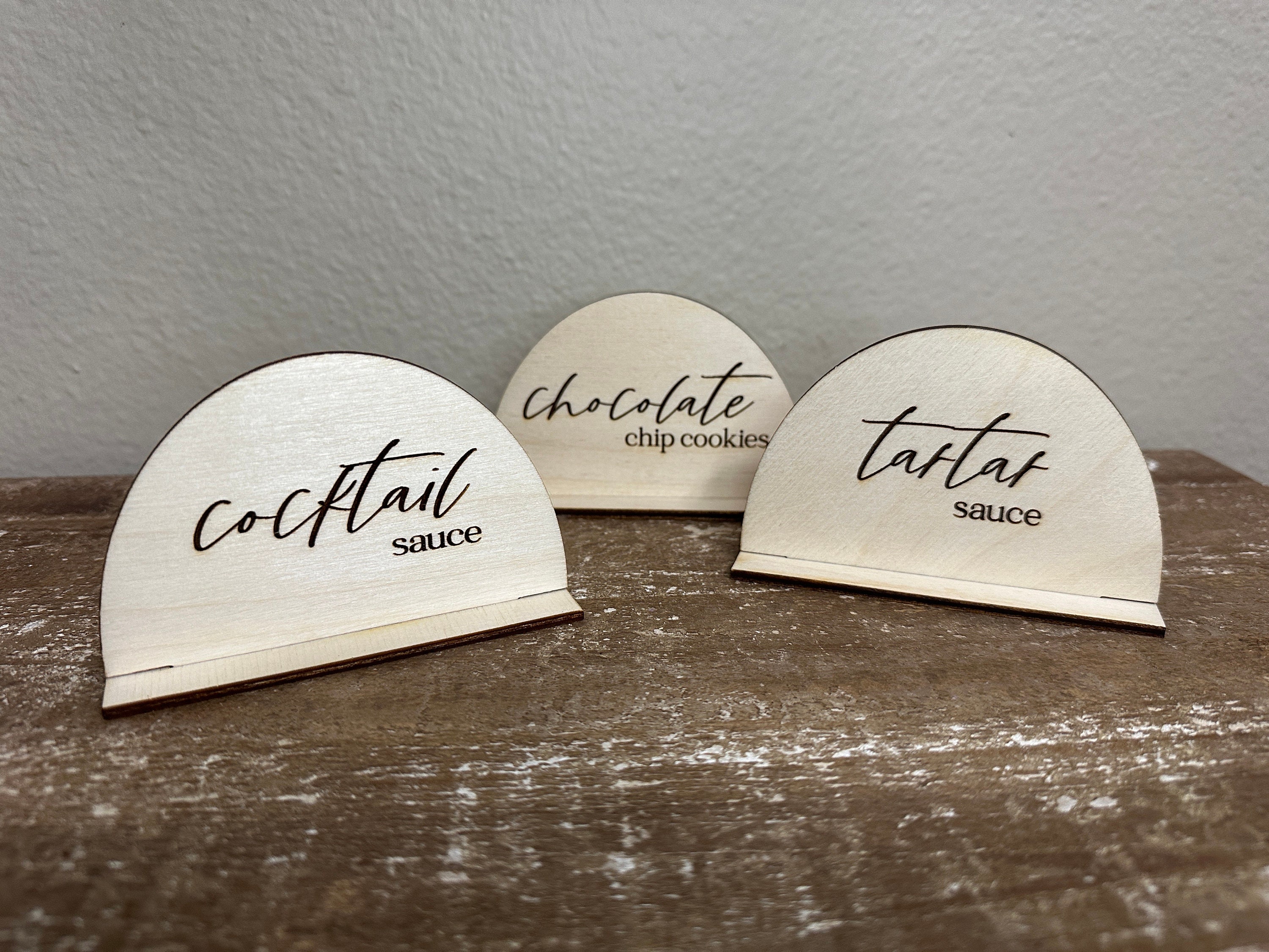 Wooden Food Sign | Buffet Food Name Sign | Food Tag | Party Decor ...