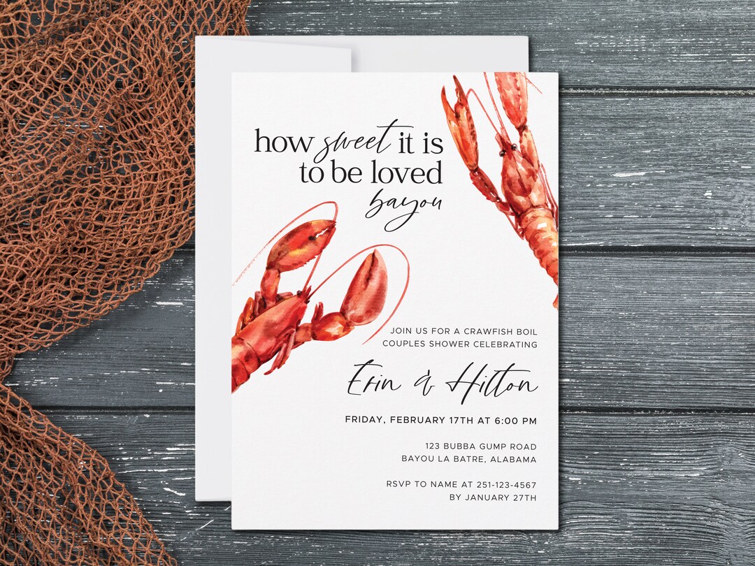 Crawfish Boil Invitation | Bayou | Wedding Shower | Couples Shower ...