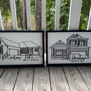 Custom House Outline Sign | 3D Laser Cut House Art | Housewarming Gift ...