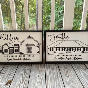 Custom House Outline Sign | 3D Laser Cut House Art | Housewarming Gift ...