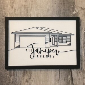 Custom House Outline Sign | 3D Laser Cut House Art | Housewarming Gift ...