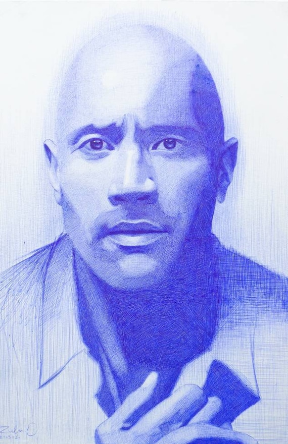 The Rock Dwayne Johnson Portrait Art | Etsy