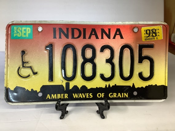 Vintage 1998 Handicap Indiana License Plate Birthday Crafts - Etsy