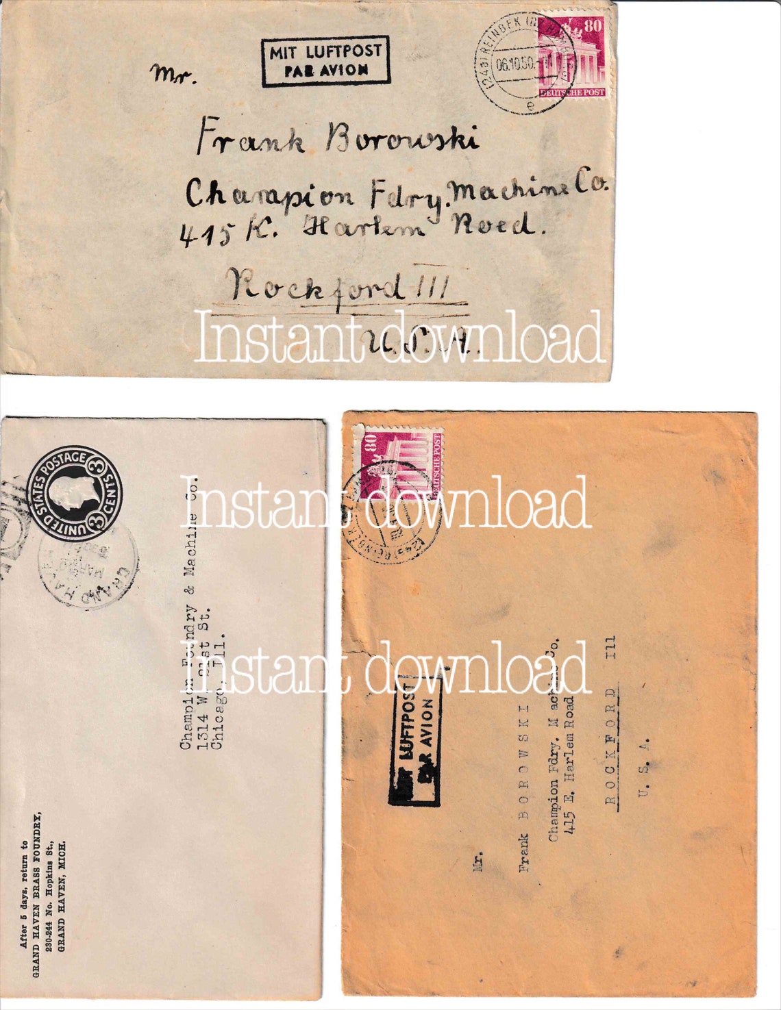 Envelope Ephemera Instant Download Printable - Etsy