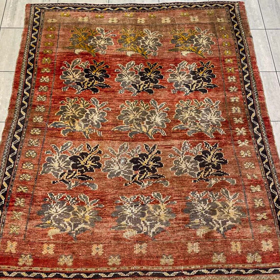 Turkish Handmade Rug, 5.3x7.6ft, Vintage Rug, Blue Carpet, Rug for Big ...