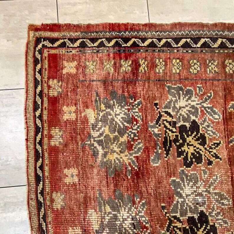 Turkish Handmade Rug, 5.3x7.6ft, Vintage Rug, Blue Carpet, Rug for Big ...