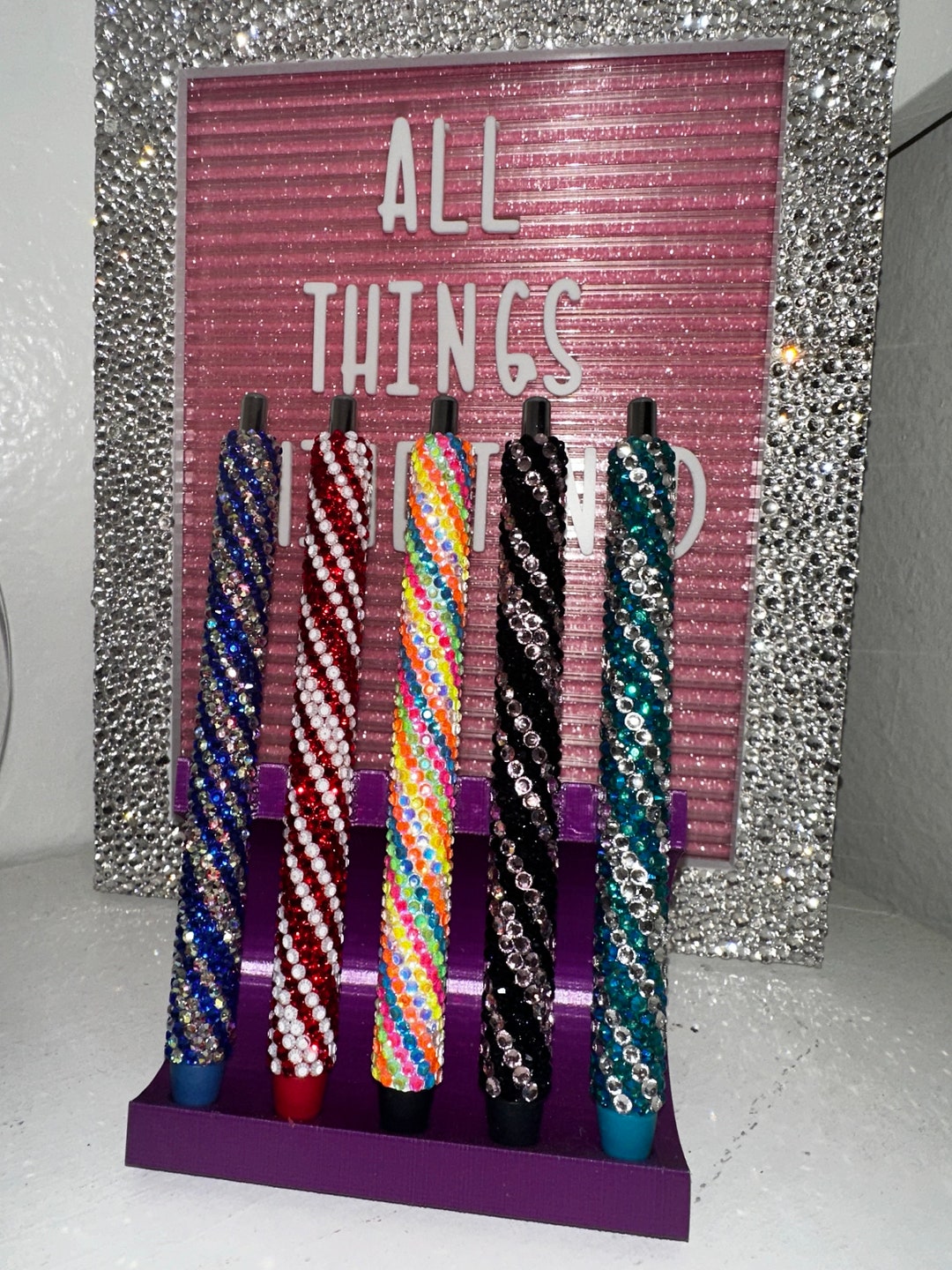 Rhinestone Swirl Pens - Etsy