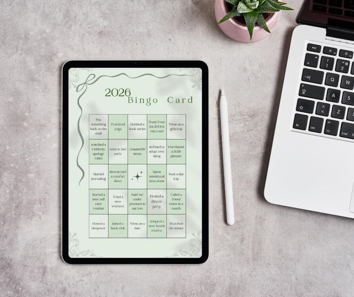 2026 Bingo Card Template | Editable Yearly Bingo Challenge ...