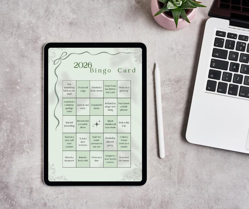 2026 Bingo Card Template | Editable Yearly Bingo Challenge ...