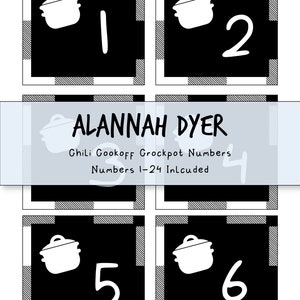 Chili Cook off Party Printables| DIGITAL| Chili Number Cards| Score ...