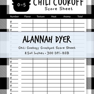 Chili Cook off Party Printables| DIGITAL| Chili Number Cards| Score ...