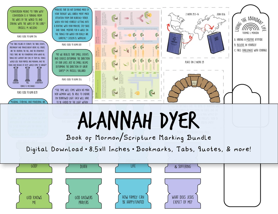 Book of Mormon/scripture Marking Bundle Printables| DIGITAL| Bookmarks ...