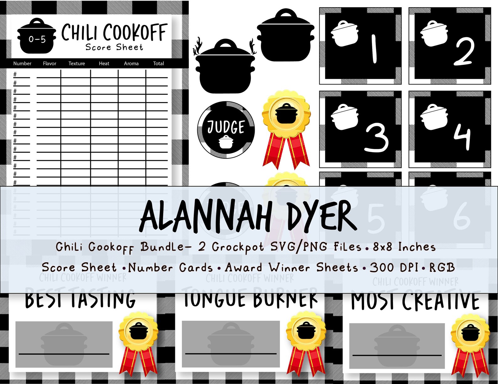 Chili Cook off Party Printables| DIGITAL| Chili Number Cards| Score ...